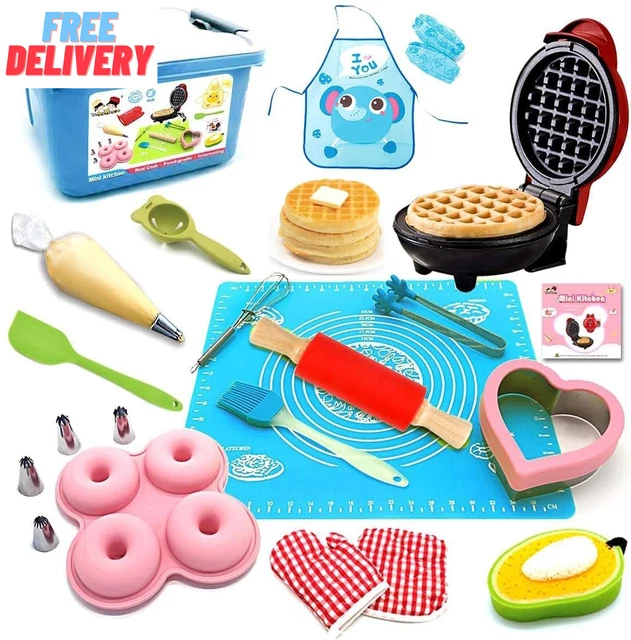 KIDS JUNIOR TINY Real Easy Bake Kitchen Set and Cook Kit - 15 Pc. Mini ...