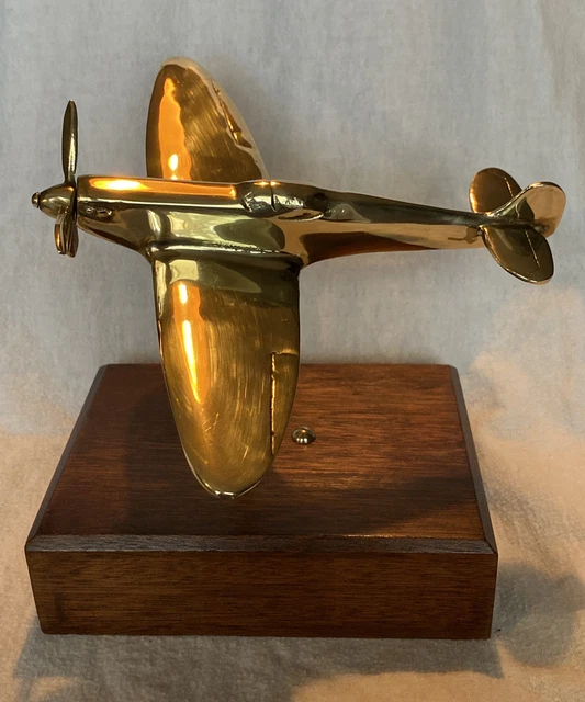 VINTAGE SOLID BRASS Supermarine Spitfire Mk1 Model Aircraft - WWII ...
