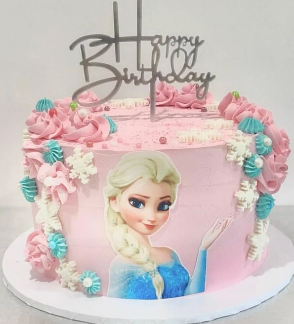 ELSA FROZEN CAKE Topper Edible Icing Image Decal Birthday Decoration ...