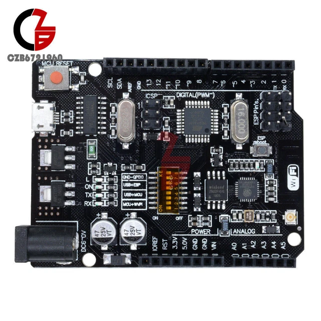 UNO+WIFI R3 ATMEGA328P+ ESP8266 (32Mb memory) USB-TTL NodeMCU CH340G ...