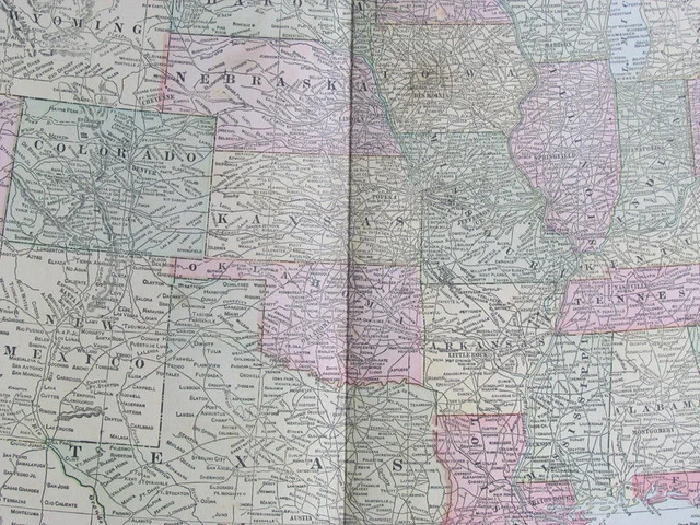 VINTAGE EARLY 1950'S Map of UNITED STATES Published by GEO. F. Cram £14 ...