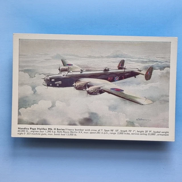 WW2 AIRCRAFT POSTCARD C1940 RAF Handley Page Halifax Mk II Bomber £5.95 ...