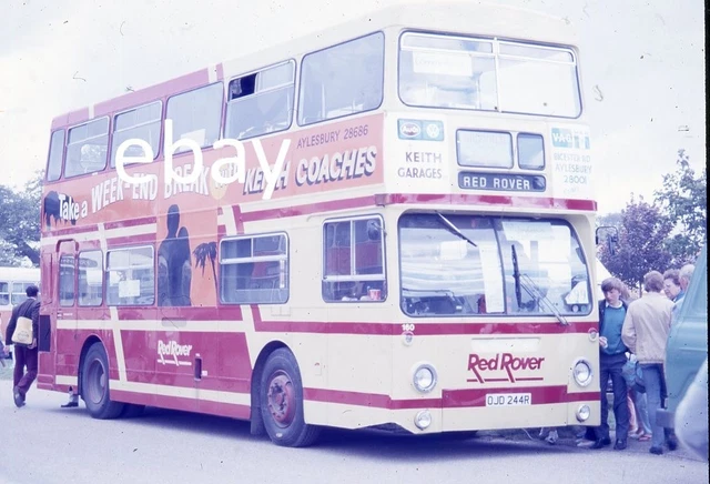 ORIGINAL 35MM BUS SLIDE RED ROVER DAIMLER FLEETLINE OJD244R ON 1/9/85 ...