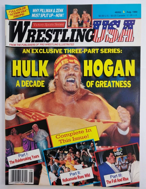 WRESTLING USA AUGUST 1990 Magazine Hulk Hogan Bad News Brown Nikita ...