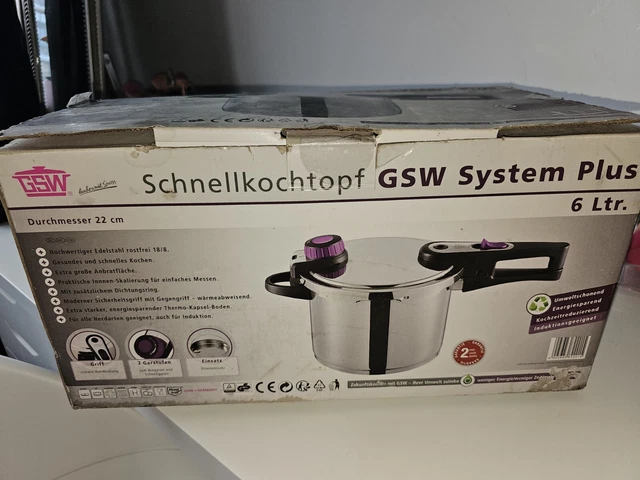 GSW SYSTEM PLUS 6L Pressure Cooker - Silver £40.00 - PicClick UK