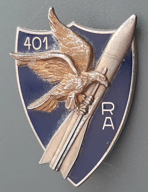 INSIGNE BADGE 401° RA Régiment Artillerie ORIGINAL DELSART VINTAGE EUR ...
