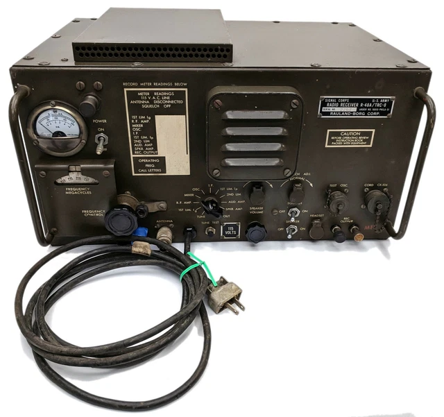 VINTAGE U.S. ARMY Signal Corps R-48A/TRC-8 Radio Receiver Rauland-Borg ...