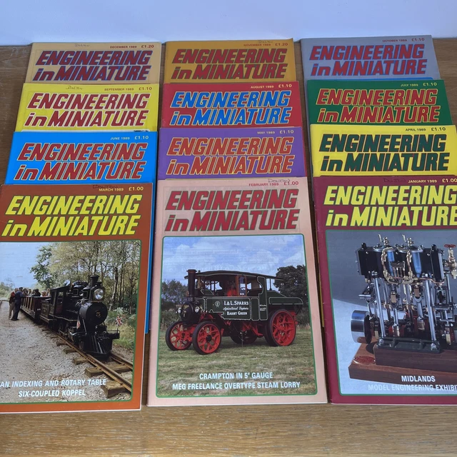 1989 ENGINEERING IN Miniature Magazine Model Engineers EIM Full Year 12 ...