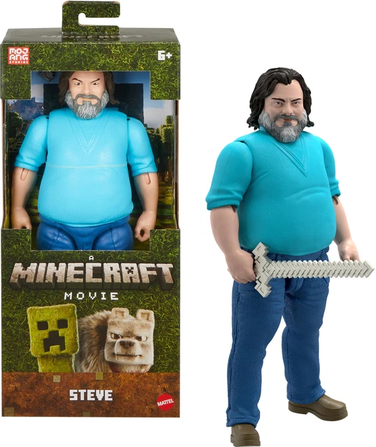 MATTEL MINECRAFT LARGE-SCALE Action Figure, 12-inch Posable Steve Toy ...