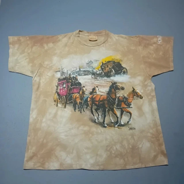 THE MOUNTAIN 1999 t-shirt Extra Large wild west stagecoach Montana ... THE MOUNTAIN 1999 t-shirt Extra Large wild west stagecoach Montana ...