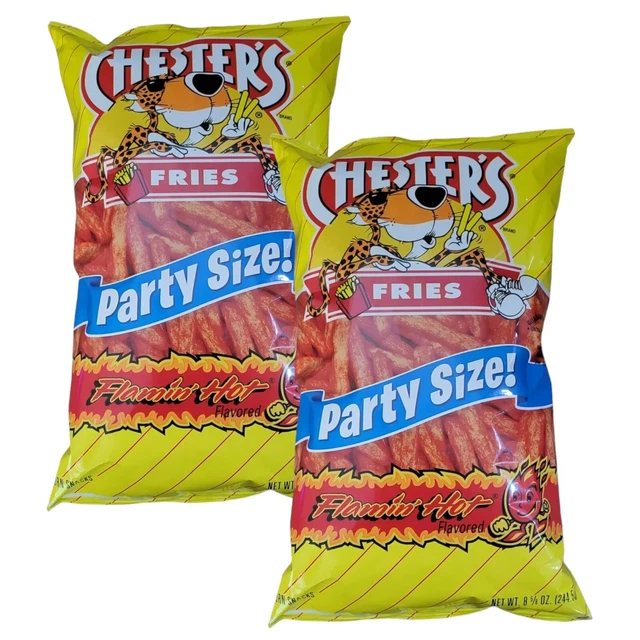 CHESTER'S FLAMIN' HOT Cheetos FRIES Corn Snacks Crunchy Party Sz 8-5 ...