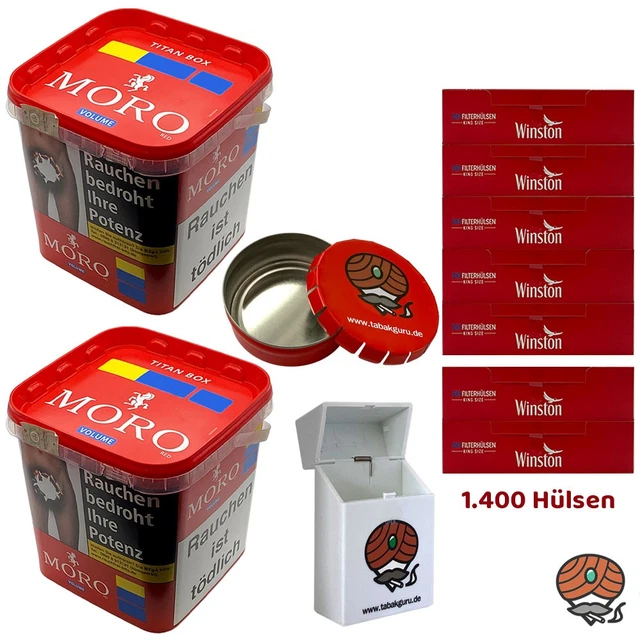 MORO RED/ROT VOLUMENTABAK Titan Box 2x 325g, Winston Hülsen, Ascher ...