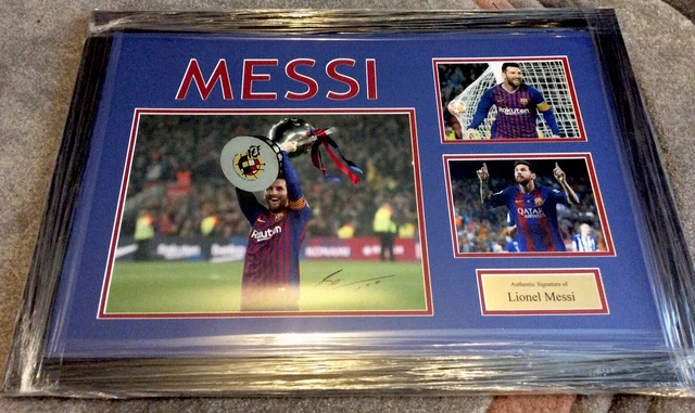 LIONEL MESSI SIGNED & Framed FC Barcelona Presentation AFTAL Dealer Coa ...