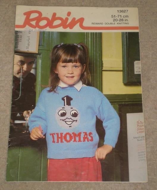 THOMAS THE TANK Engine Children's Knitting Pattern Cardigan And Sweater ...