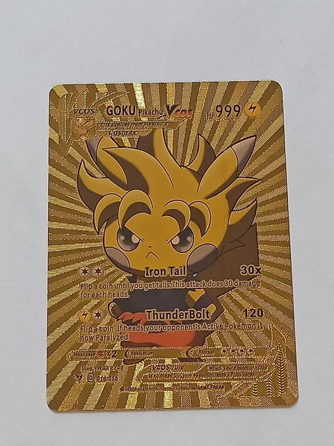 GOKU DRAGON BALL Z Dbz Pikachu Pokemon Cosplay Cards Holo Prism Anime ...