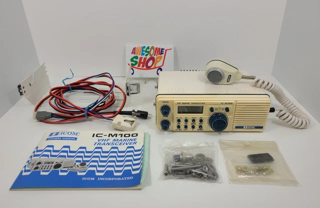 ICOM IC-M100 BOAT VHF Marine Radio Transceiver Intercom With Microphone ...