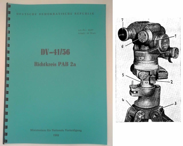 NVA ANLEITUNG RICHTKREIS PAB 2a UAZ,SPW 40,GAZ 69,URAL,GAZ 66,CCCP EUR ...
