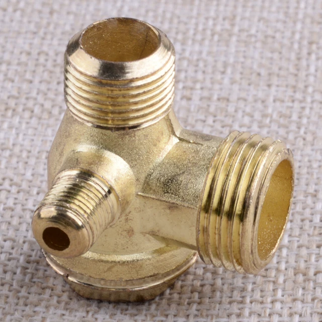 3-PORTS 3-WAY PNEUMATIC Air Compressor Check Valve 90 Degree 20*16*10mm ...