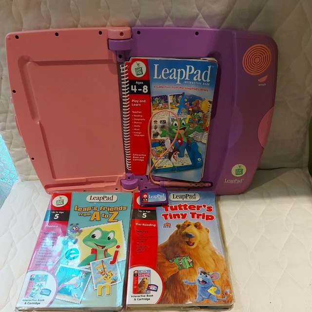LEAPFROG LEAPPAD PINK Educational Learning System 3 Books & Cartridges ...
