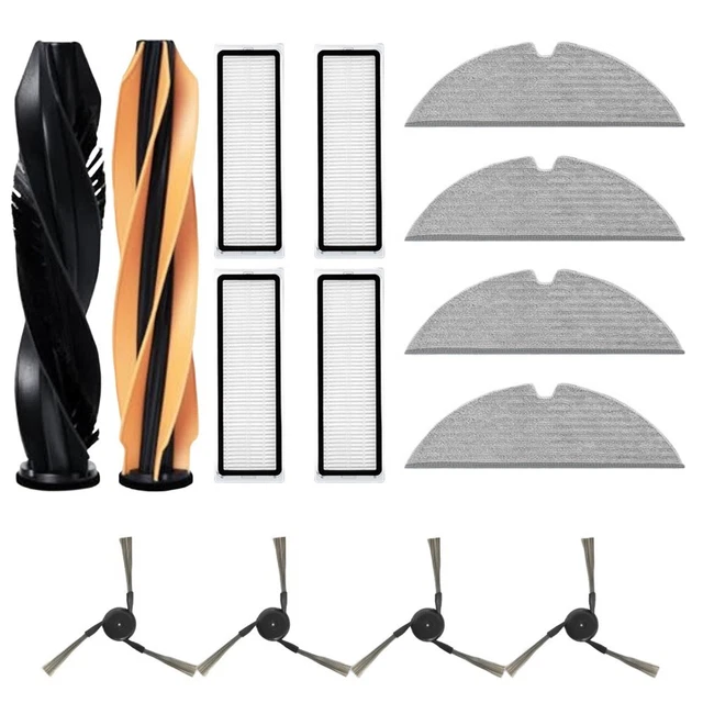 BRUSH FILTER MOP Robot Vacuum Parts Double Roller Brush Replaceable ...