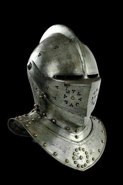 MÉDIÉVALE KNIGHT TOURNOI Fermer Armor Casque Réplica Best Look 18GA Sca ...