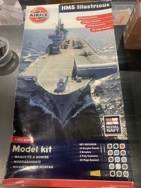 AIRFIX 1/350 HMS Illustrious Aircraft Carrier Model Ship Kit A50059 ...