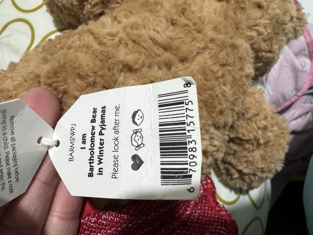 JELLYCAT BARTHOLOMEW BEAR Winter Pyjamas - Rare Christmas Gift New w ...