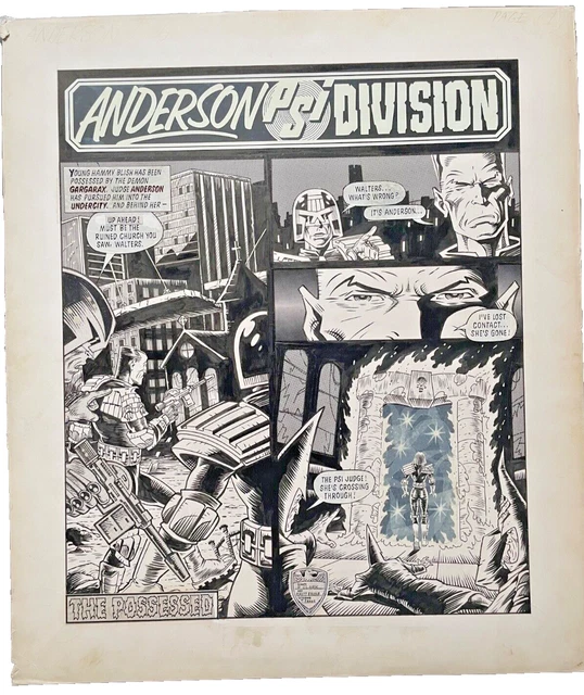 PSI DIVISION JUDGE Anderson 2000ad original artwork Brett Ewins Alan ...