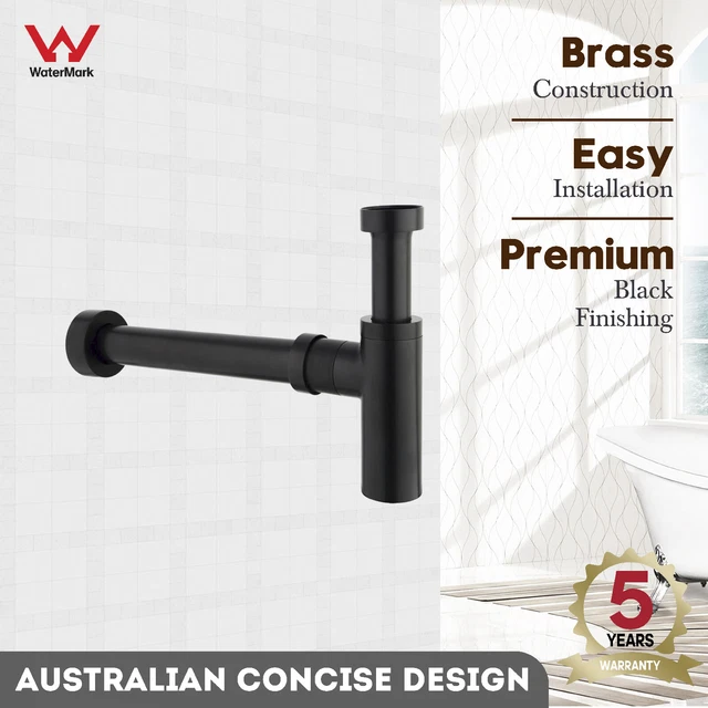DECAURA BRASS BOTTLE Trap Vanity Basin Sink Waste Pipe P-Trap Drain ...