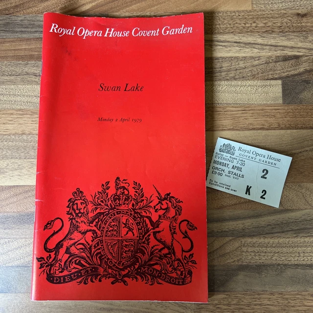 ROYAL OPERA HOUSE Covent Garden Swan Lake Programme & Ticket 1979 £7.99 ...