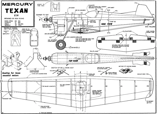 MERCURY TEXAN PLAN set control line team race 2.5cc motor required £8. ...