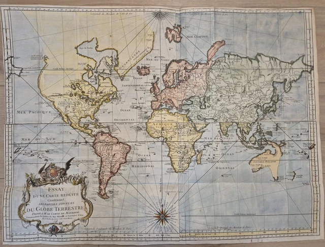 WELTKARTE WORLD MAP Mappe Monde / Bellin, 1748 EUR 130,00 - PicClick DE