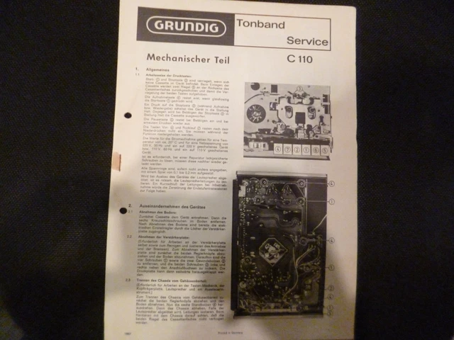 ORIGINAL SERVICE MANUAL Circuit Diagram Grundig RF 1100 RF 110 £8.64 ...