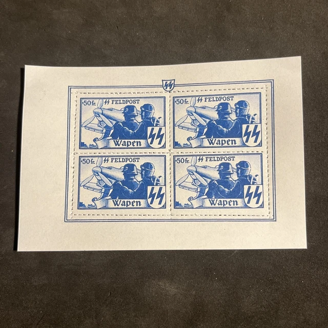WW2 WWII GERMAN Third Reich NSDAP Nazi WAFFEN WAPEN SS Feldpost stamp ...