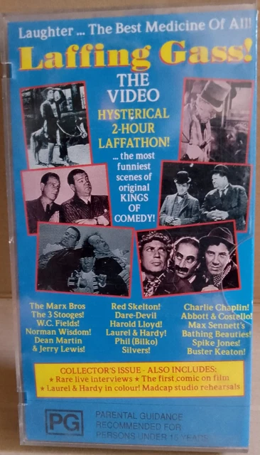 LAFFING GASS! V.1 VHS Classic Comedy Marx Bros 3 Stooges Chaplin Abbot ...