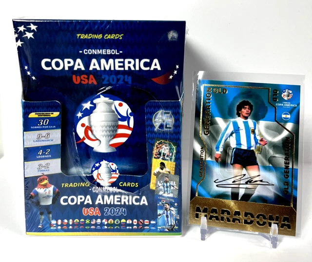 BOX COPA AMERICA USA 2024 EF + Card DIEGO MARADONA Printed Autograph ...