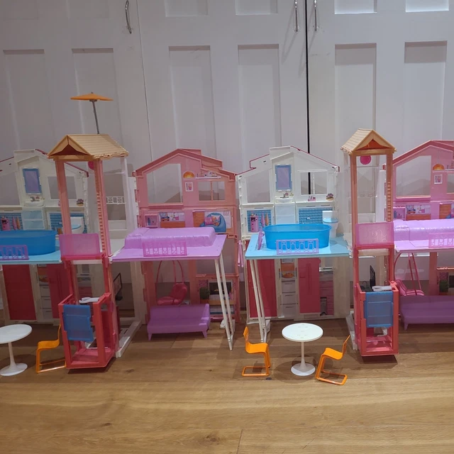 BARBIE MALIBU 3 Storey Townhouse Foldable Dolls Play Set with ...