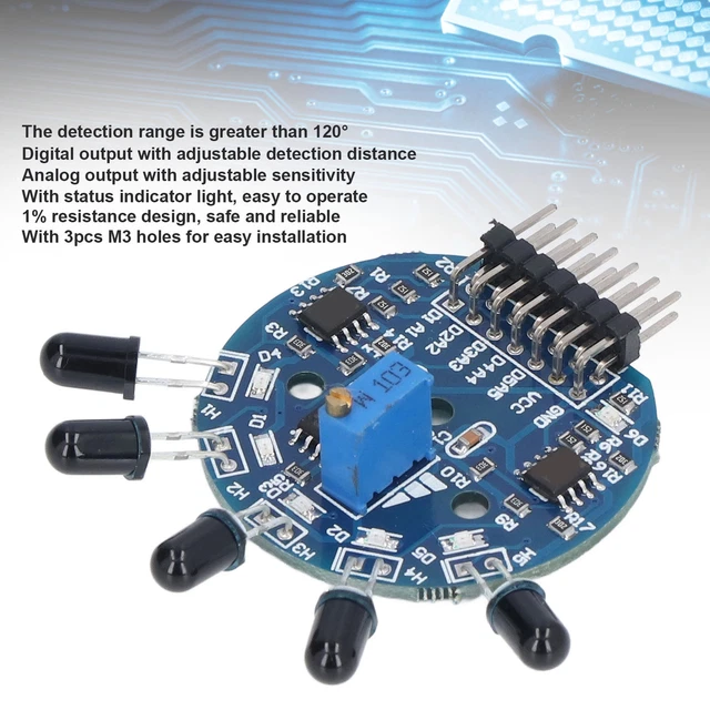 5 WAY FLAME Sensor Module Fire Extinguisher Sensor Board Digital Analog ...