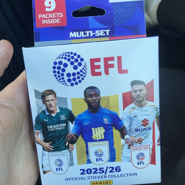 PANINI EFL STICKER Collection 2025/26 Multi-Set 9 Packs Championship ...