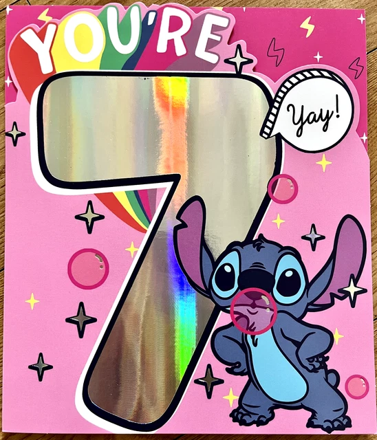 DISNEY STITCH 7TH Birthday Card (Inc Envelope) £2.30 - PicClick UK
