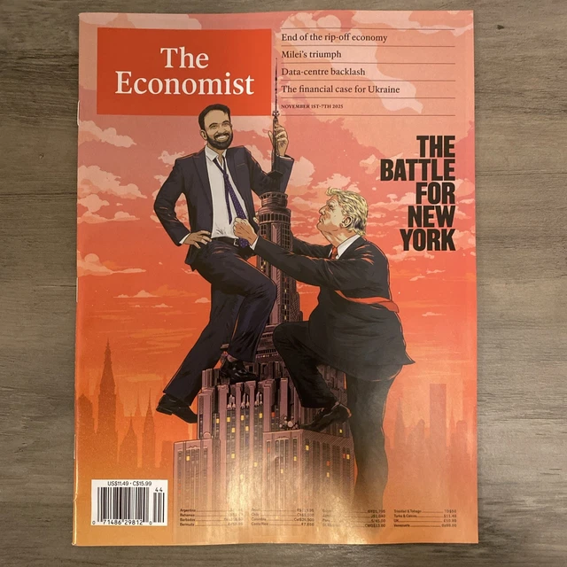 THE ECONOMIST 2025 Magazine Newspaper Mamdani Trump New York $12.99 ...