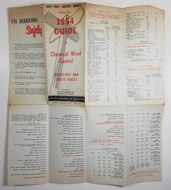 1954 GUIDE CHEMICAL Weed Control Pesticide Poison Farm Homestead ...