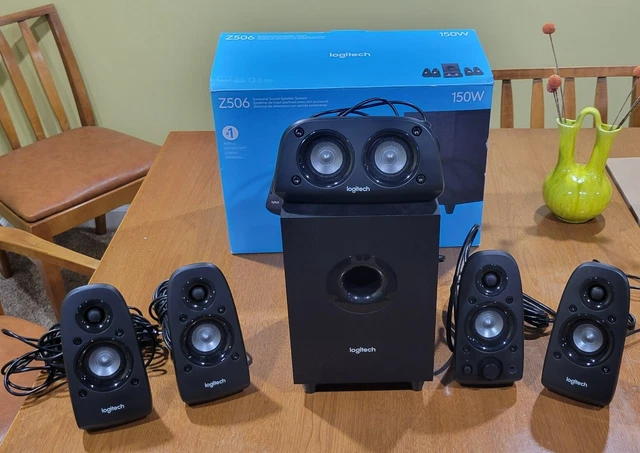 LOGITECH Z506 SURROUND Sound Computer Home Theater Speaker System Black ...