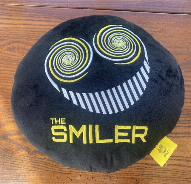 THE SMILER ALTON Towers Black Yellow Cushion Pillow Plush Round Ex ...