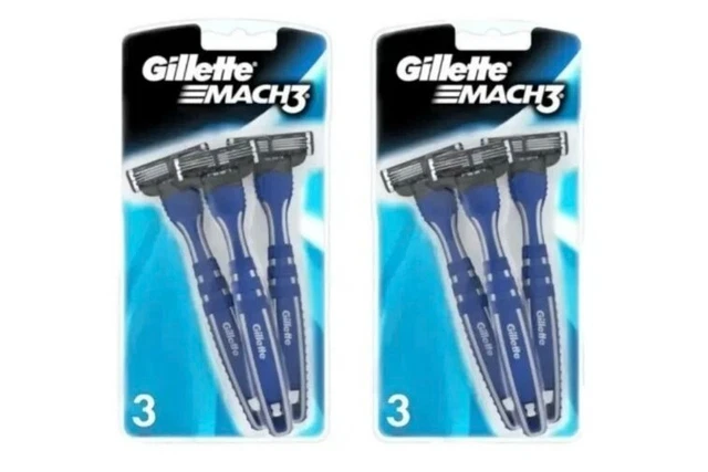 GILLETTE MACH3 DISPOSABLE Razors Mens Shaving 2 pack of 3 Razors EUR 16 ...