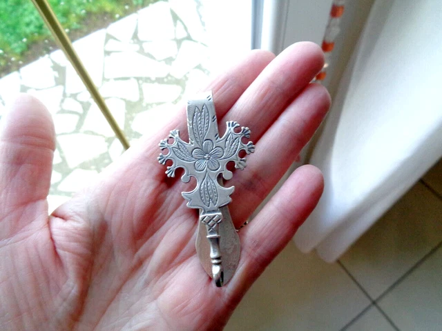 ANCIEN CLAVET CHATELAINE Argent Massif Minerve 19 ème Objet de Vitrine ...