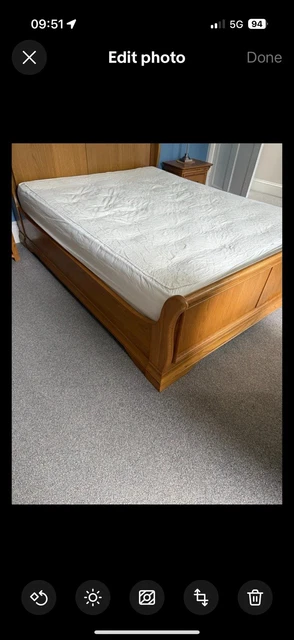 OAK KING SIZED Sleigh Bed £363.70 - PicClick UK