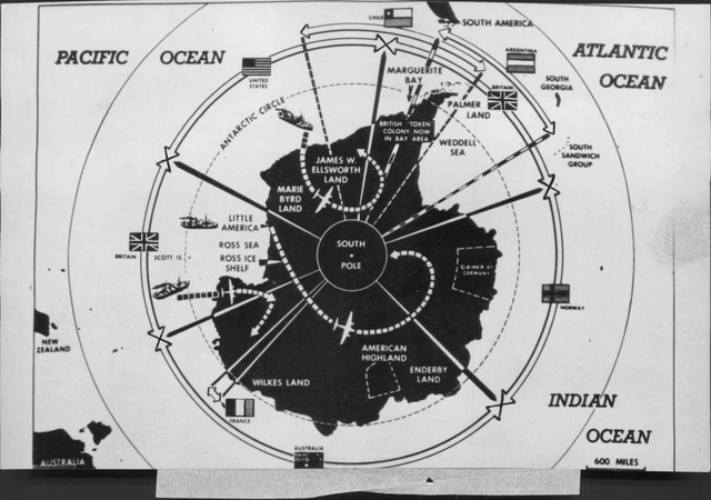 THE ABOVE MAP shows the 'white spots' on the south pole, as Admiral ...