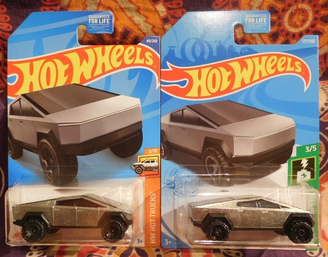 HOT WHEELS 2 TESLA CYBERTRUCK 1 vitesse verte 2021 & 1 Hot Trucks 2022 ...