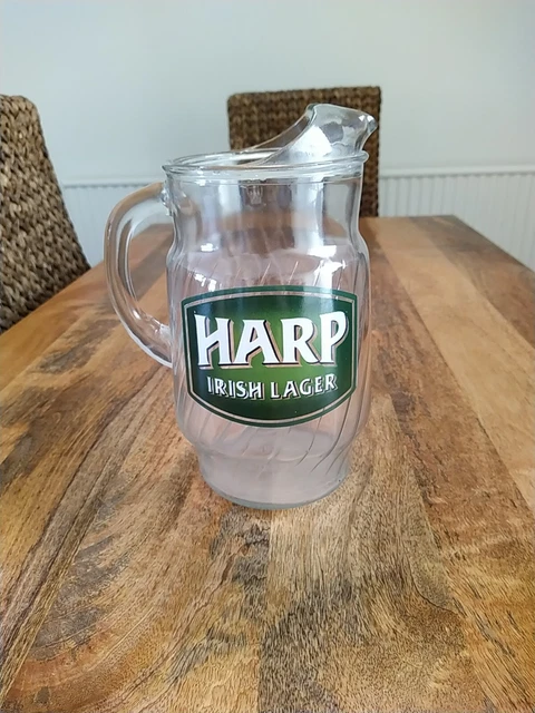 HARP IRISH LAGER 4 Pint Jug Pitcher Larger Beer Glass Man Cave Vintage ...